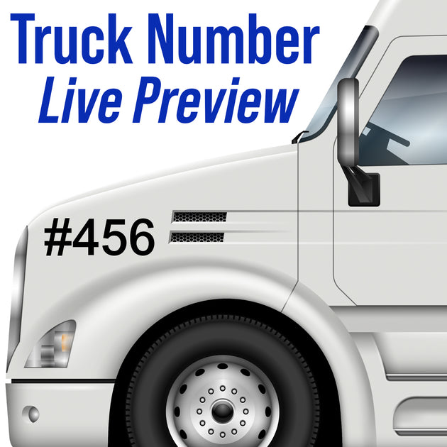 Truck Number Lettering Sticker Decal [Instant Proof], (Set of 2 ...