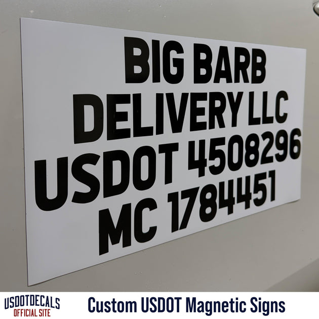 USDOT (DOT) Magnetic Compliance Signs | USDOT Magnets – USDOT Decals
