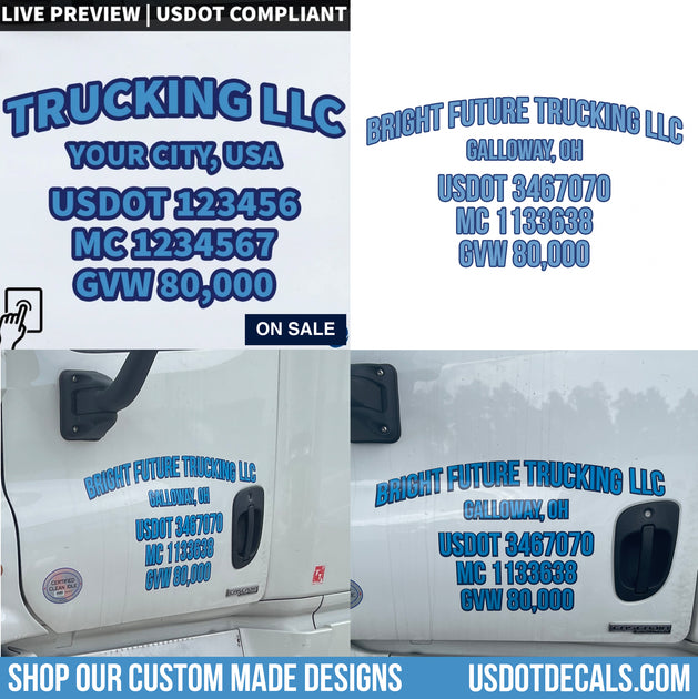 Create Your Own USDOT Truck Decal Sticker Lettering For Your Commercia ...