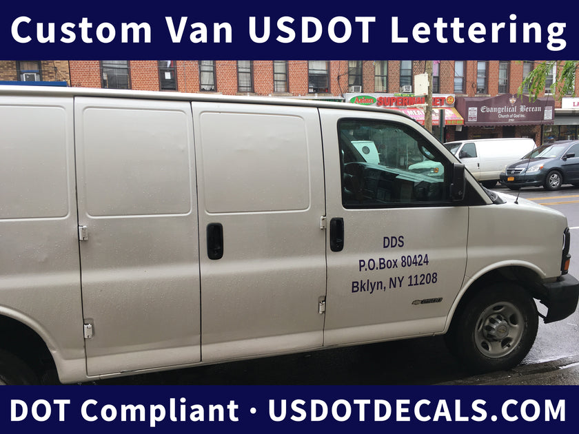 Custom Van USDOT Lettering | DOT Compliant Vinyl Truck Decals – USDOT ...