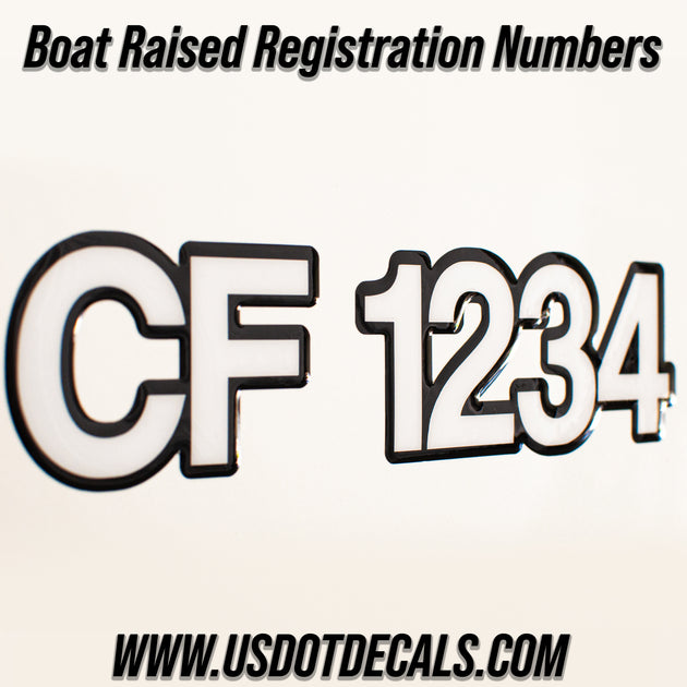 Custom Raised Boat Registration Numbers – USDOT Decals