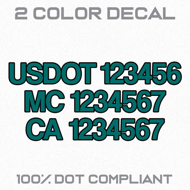 2 Color Regulation Numbers – USDOT Decals