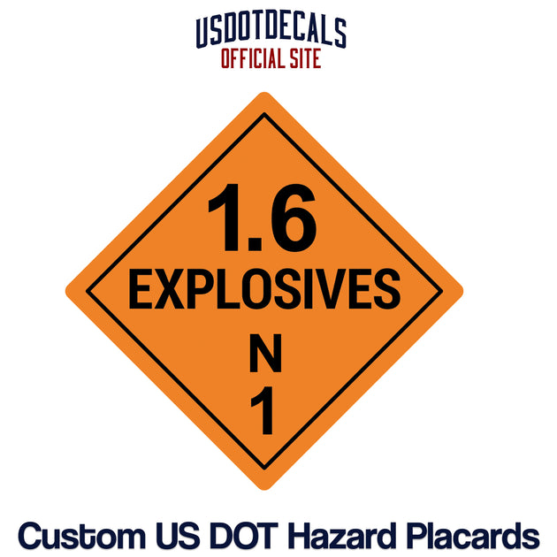 Hazard Class 1.6 Explosive Placard – USDOT Decals
