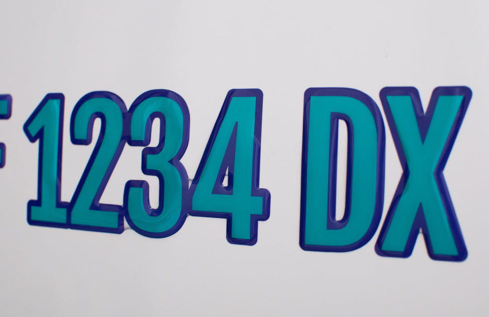 Custom Domed Raised 3D Boat Registration Numbers & Letters Decal Stick ...