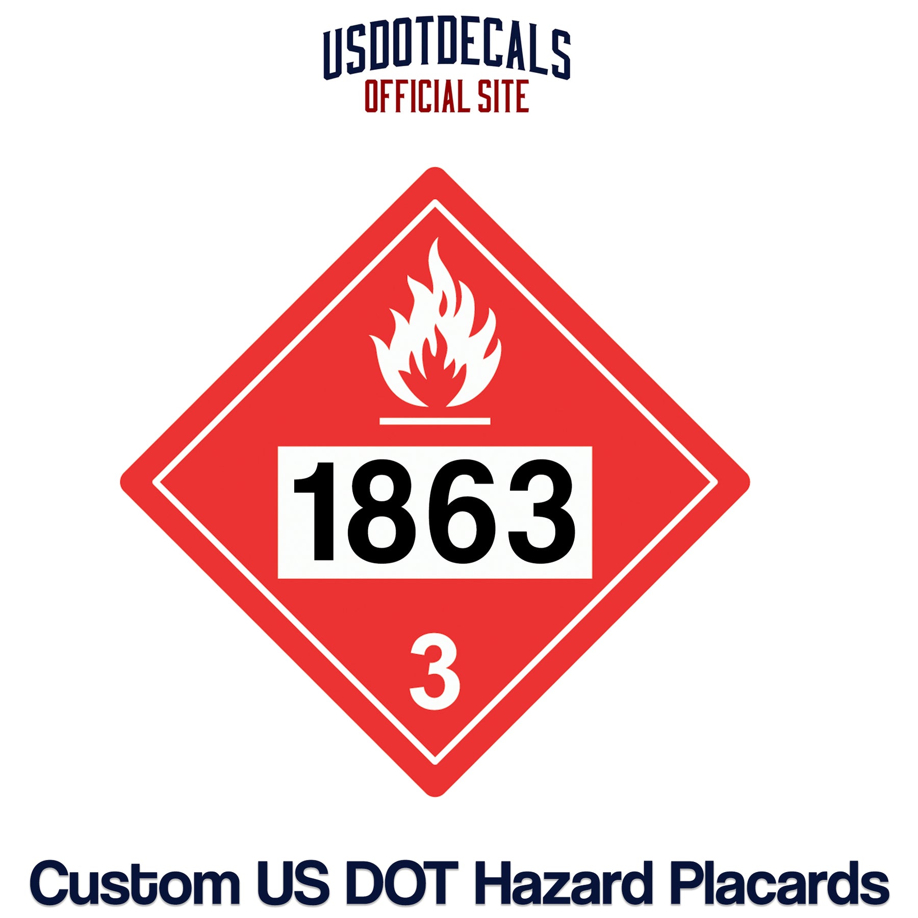 Hazard Class 3 Flammable Liquids UN #1863 Placard – USDOT Decals