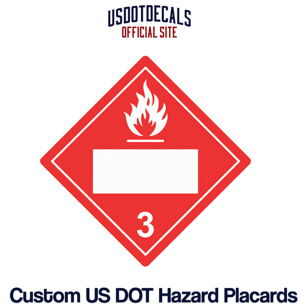 Hazard Class 3 Flammable Liquids Blank Placard – USDOT Decals