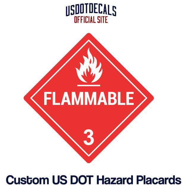 Hazard Class 3 Flammable Liquids Flammable Placard – USDOT Decals