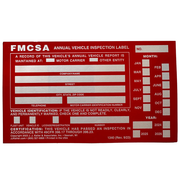 FMCSA Annual Vehicle Inspection Label Sticker – USDOT Decals