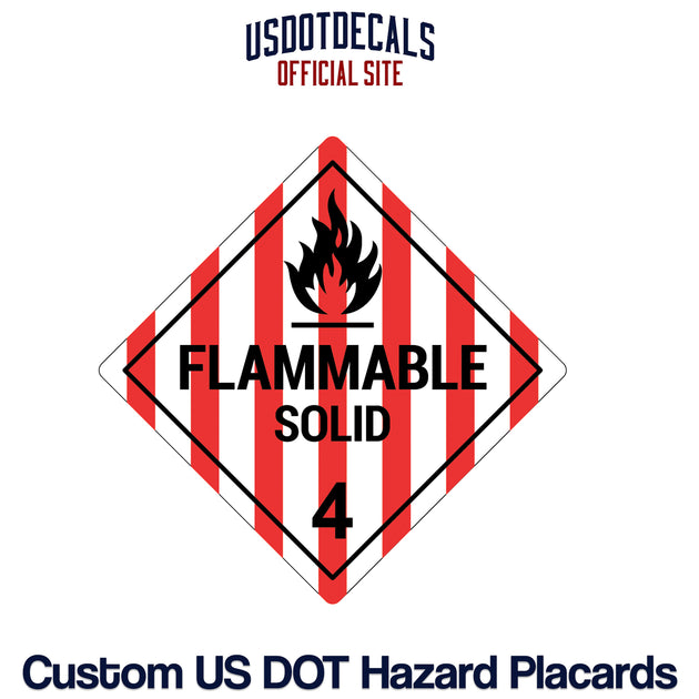 Hazard Class 4 Flammable Solid Placard – USDOT Decals