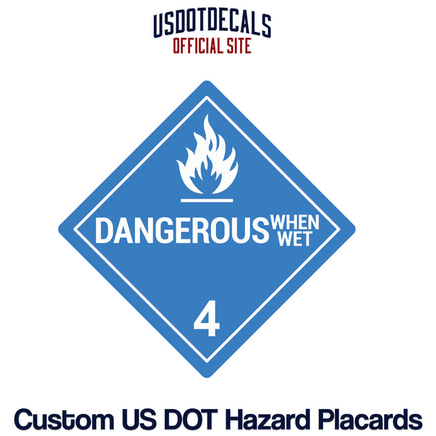 Hazard Class 4 Dangerous When Wet Placard 2 – USDOT Decals
