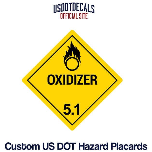 Hazard Class 5 Oxidizer Placard – USDOT Decals