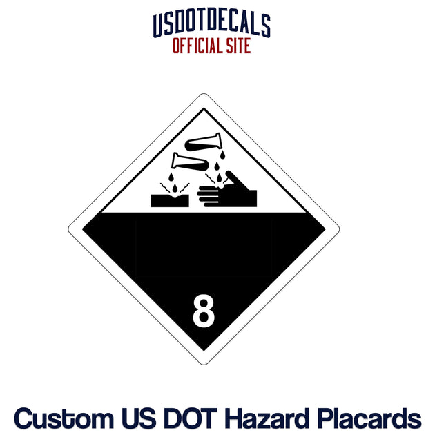 Hazard Class 8 Corrosive Placard – USDOT Decals