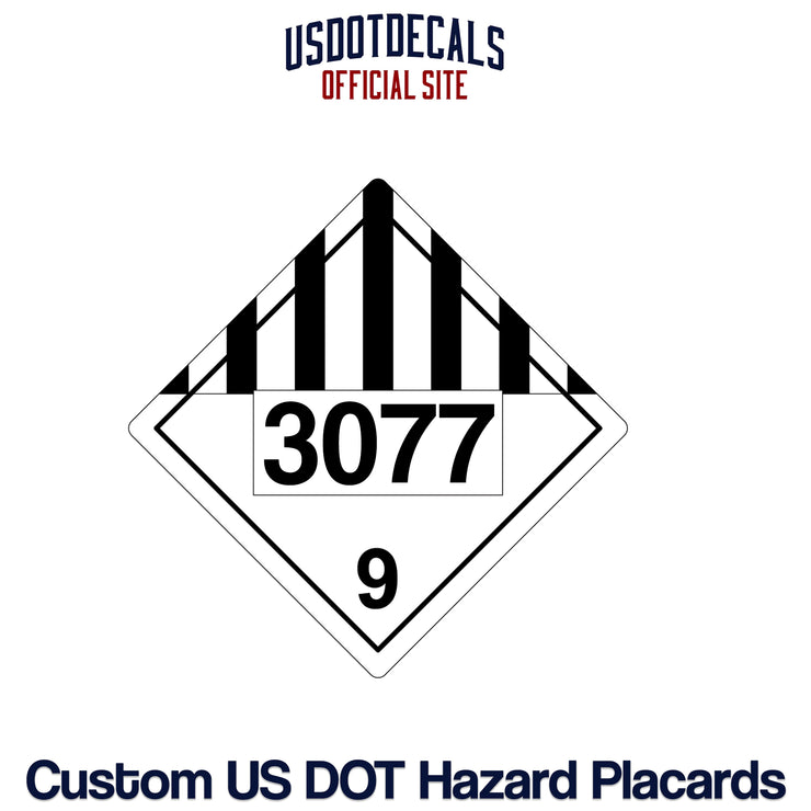 Hazard Class 9 UN 3077 Placard USDOT Decals hazard-class-9-un-3077-placard-usdot-decals
