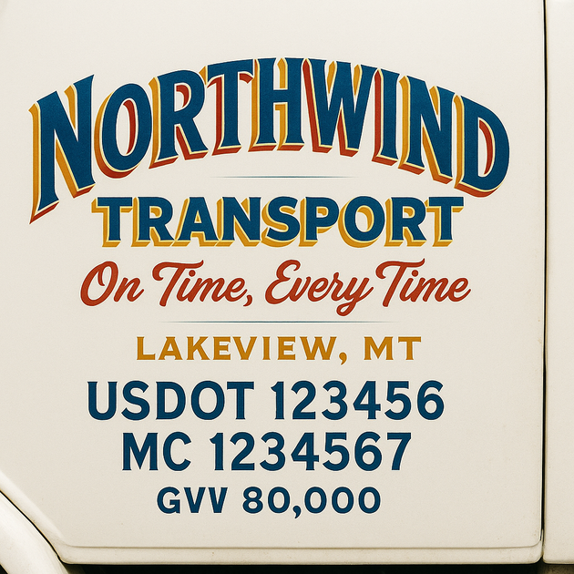 Trucking, Logistics, Transport Inspired Truck Door Lettering Decal Sti ...