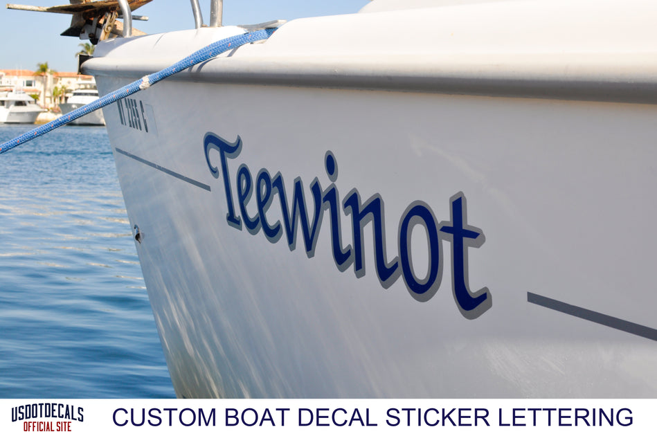 Custom Boat Name Port & Starboard Lettering Decal Stickers, (Set of 2 ...