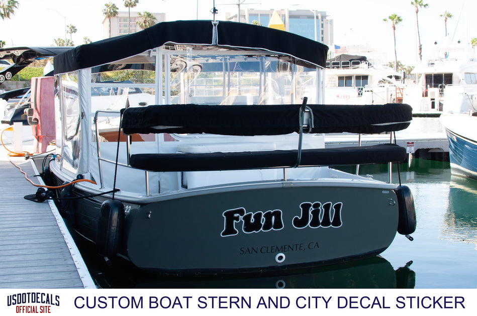 Custom Boat Stern Name Lettering Decal Sticker – USDOT Decals