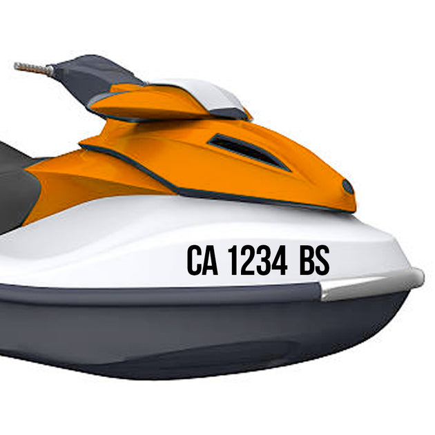 Jet Ski Sea-Doo WaveRunner Registration & Numbers Decal Sticker, (Set ...