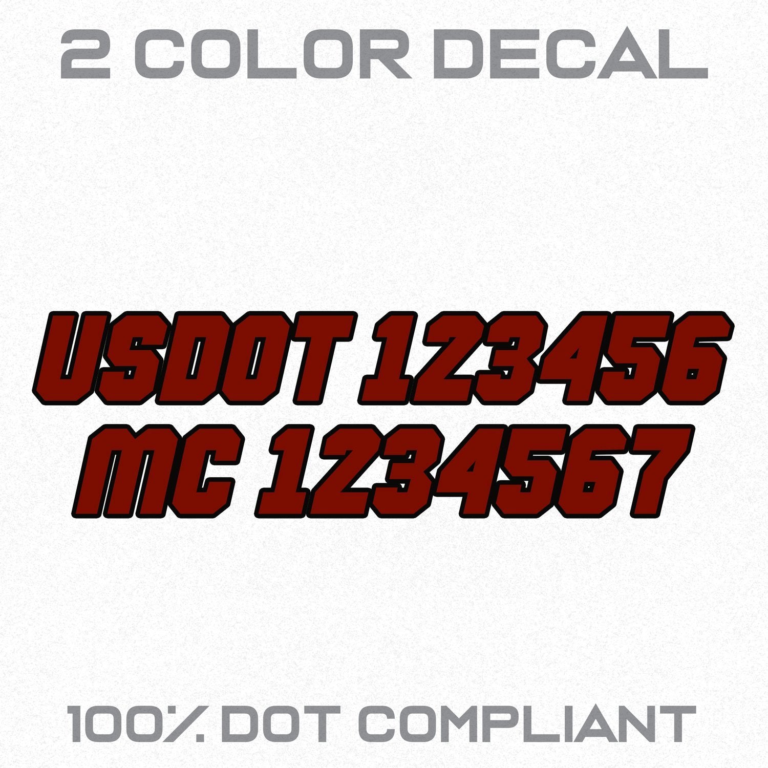 2 Color 2 Line USDOT Decal Sticker, (Set of 2) – USDOT Decals
