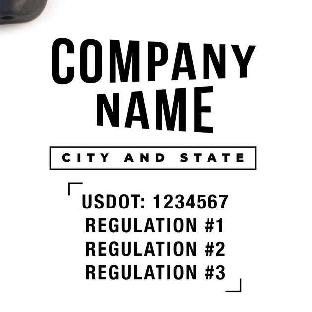 Company Name with Regulation Lines, (Set of 2) – USDOT Decals