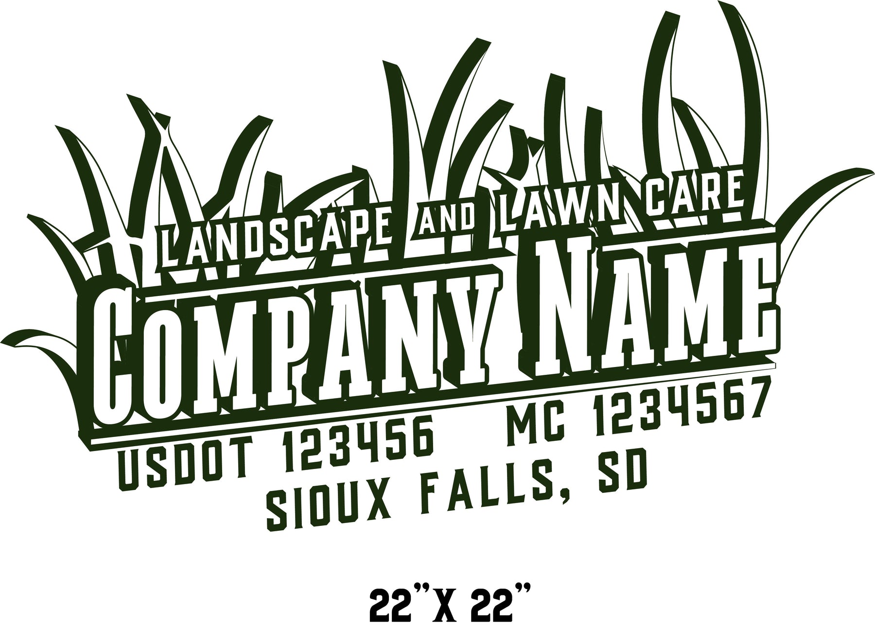 Lawn Care & Landscape Style Truck Decal (Set of 2) – USDOT Decals