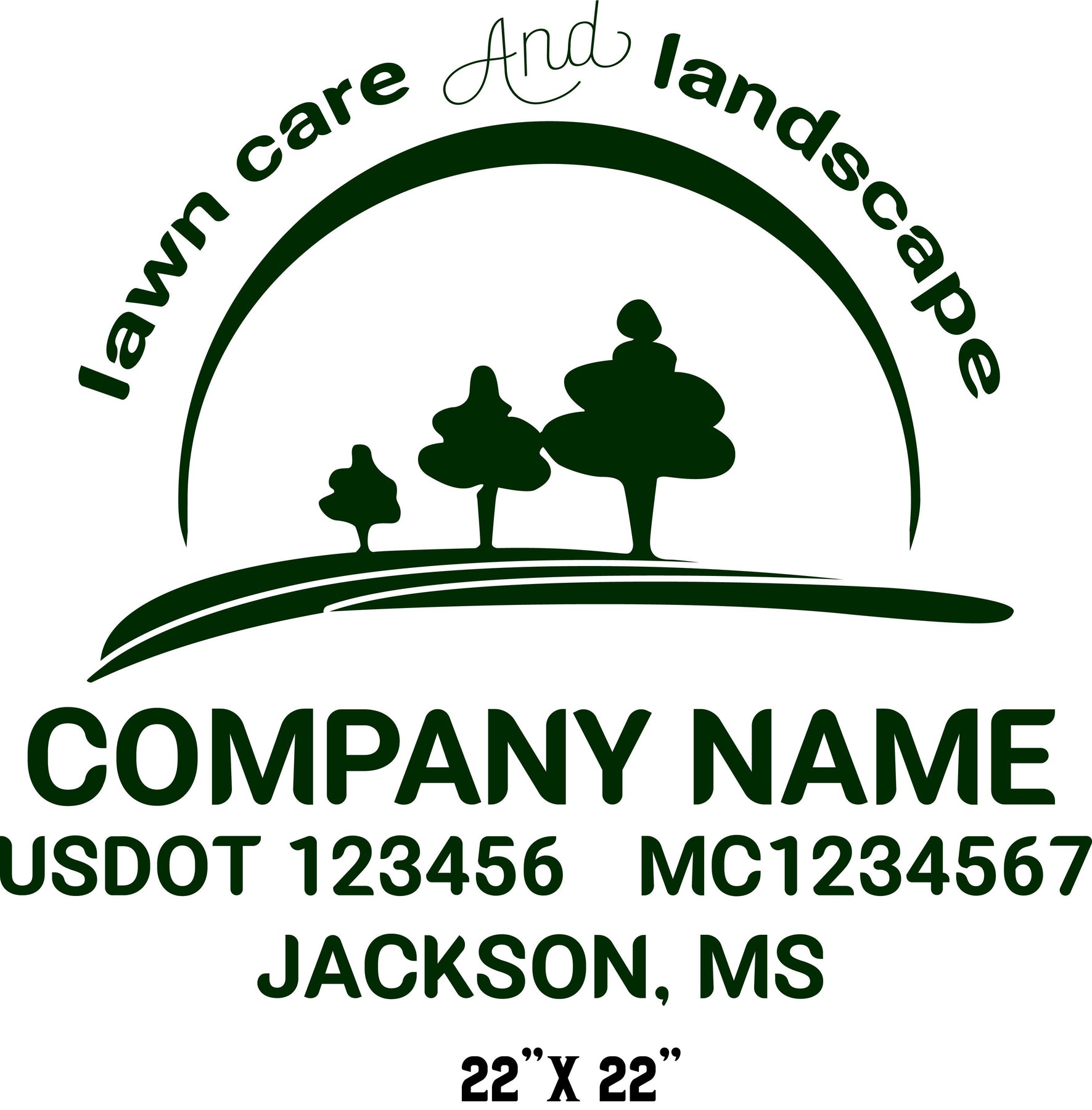 Lawn Care & Landscape Style Truck Decal (Set of 2) – USDOT Decals