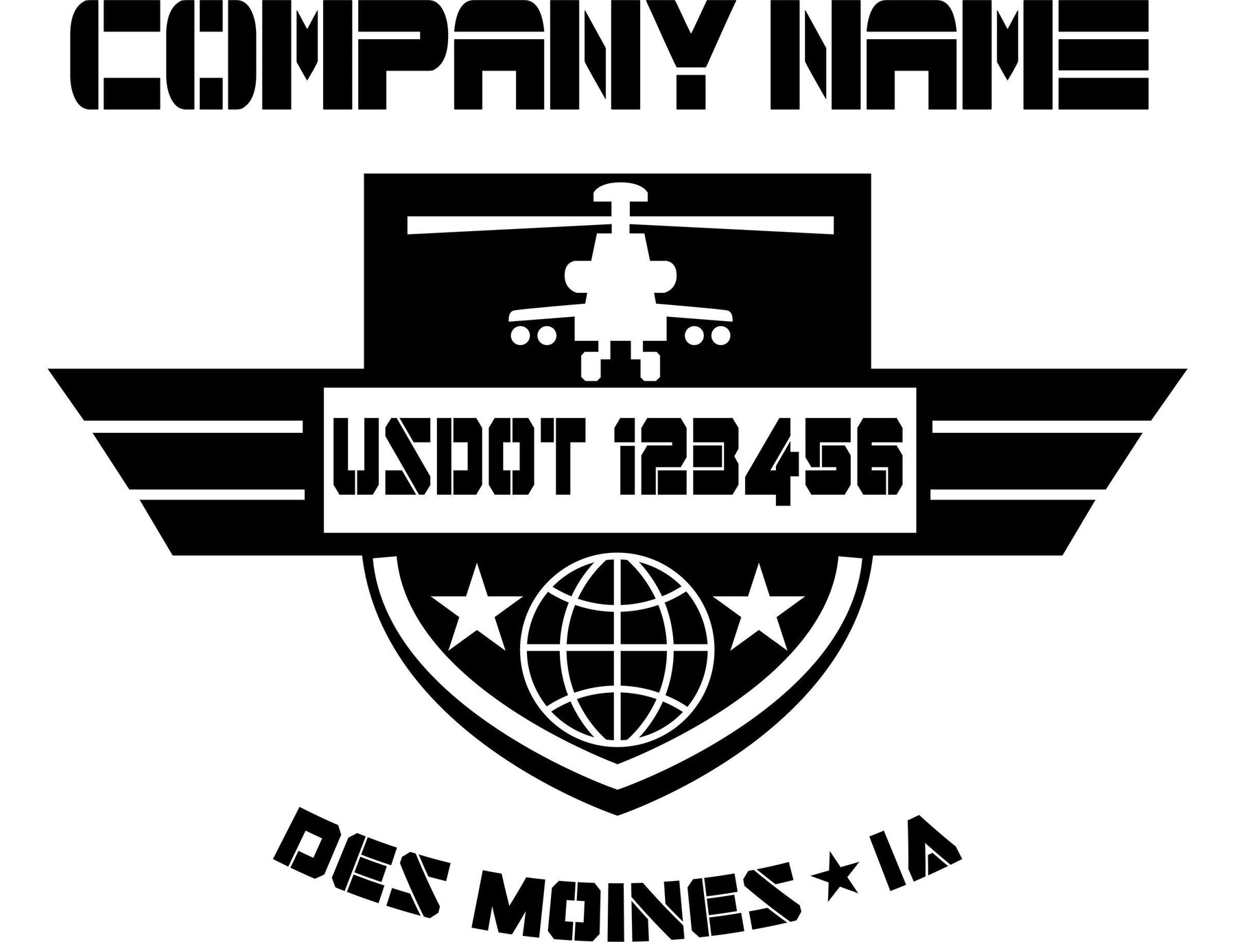 Military USDOT Truck Door Decal, (Set of 2) – USDOT Decals