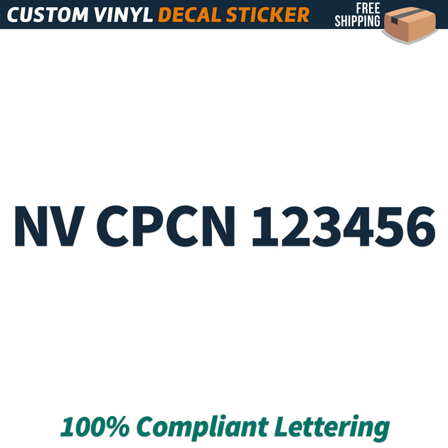NV CPCN # Number Regulation Decal Sticker Lettering, (Set of 2) – USDOT ...