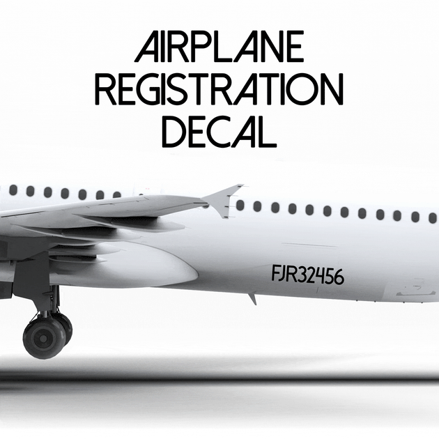Airplane Number Registration Decal Sticker, (Set of 2) – USDOT Decals