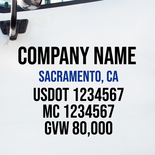 Custom USDOT Number Lettering Decal Sticker LIVE PREVIEW (Set of 2 ...