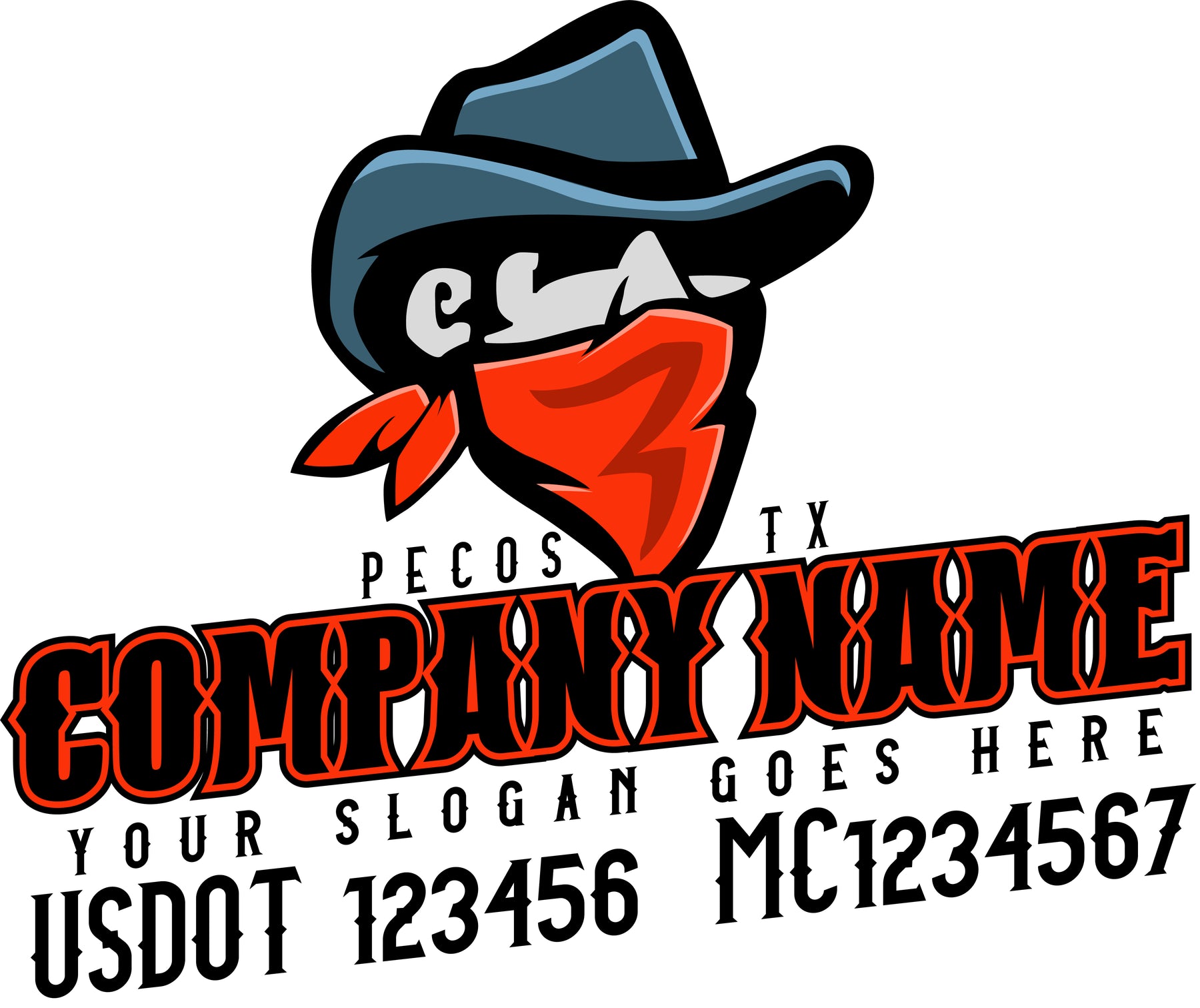 Outlaw Style Truck Door Decal (USDOT,MC) – USDOT Decals