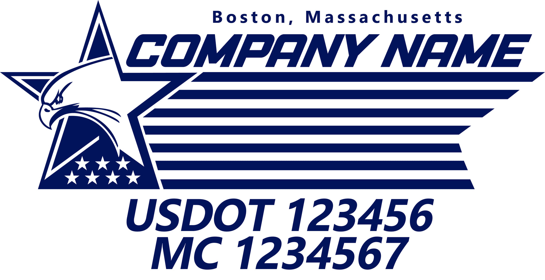Patriotic Style Truck Door Decal (USDOT,MC) – USDOT Decals