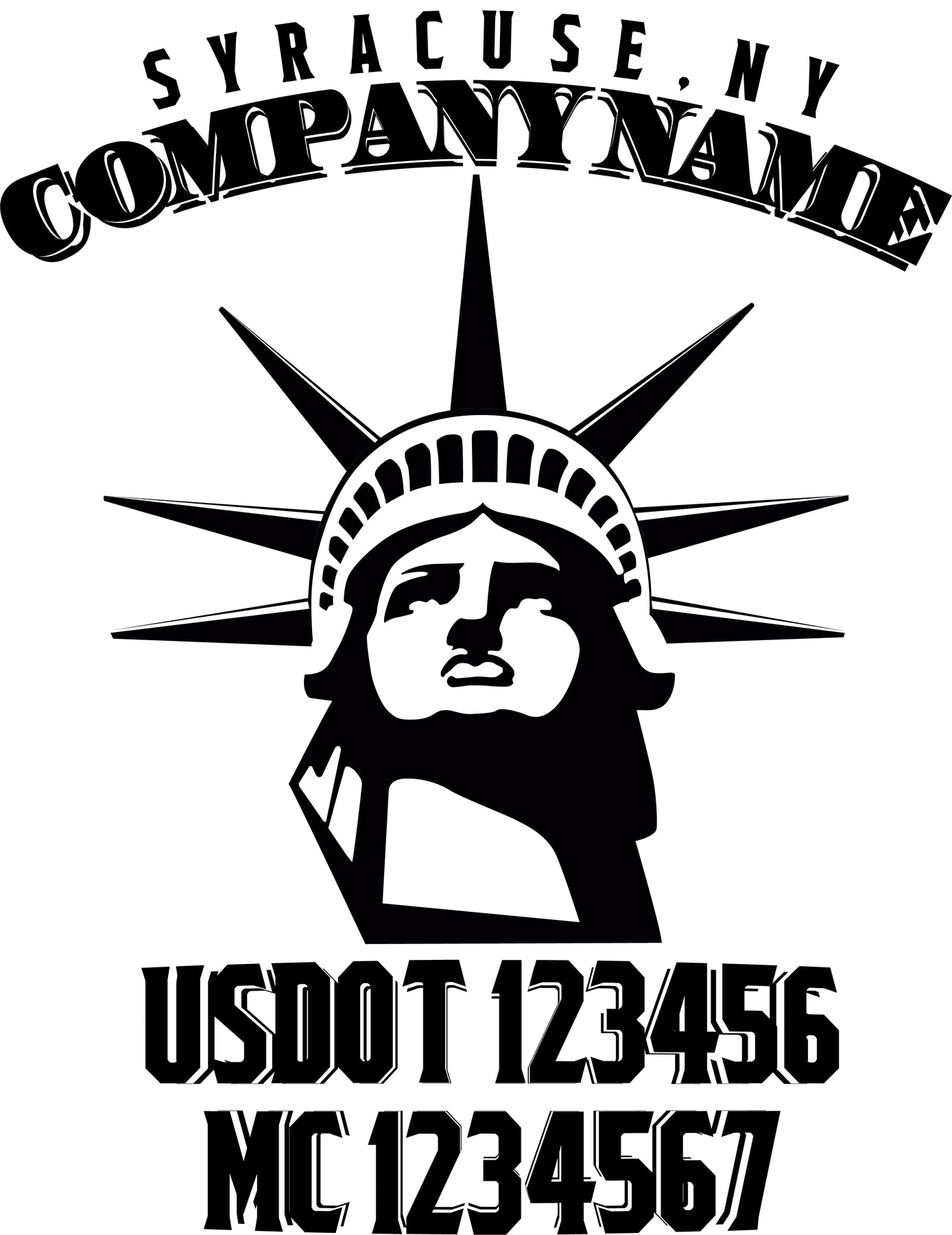 Patriotic Style Truck Door Decal (USDOT,MC) – USDOT Decals