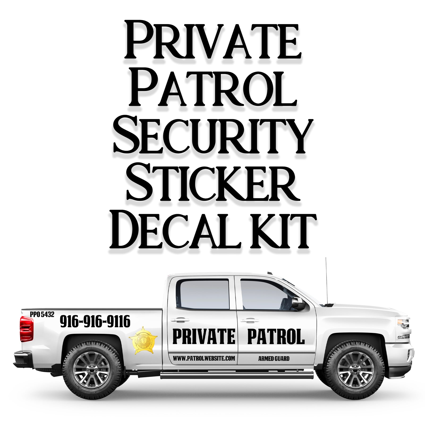 Private Patrol Security Sticker Decal Lettering Kit, (Set of 2) – USDOT ...