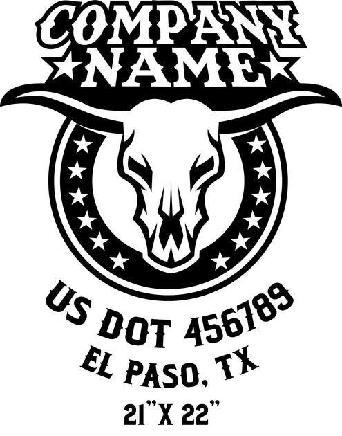 Western/Texas Style US DOT Decals (Set of 2) – USDOT Decals