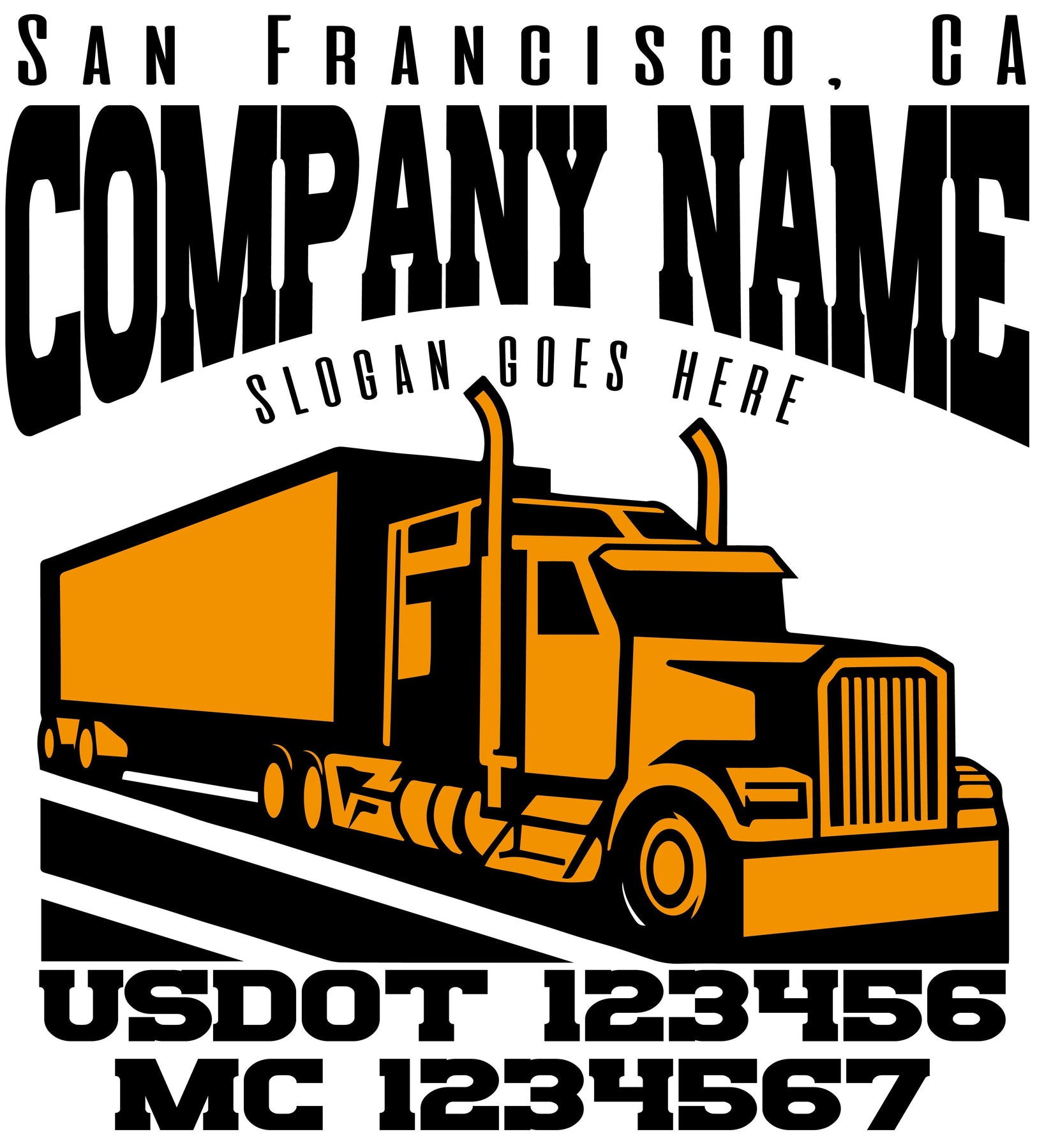 Transportation Company Name Truck Decal, (Set of 2) – USDOT Decals