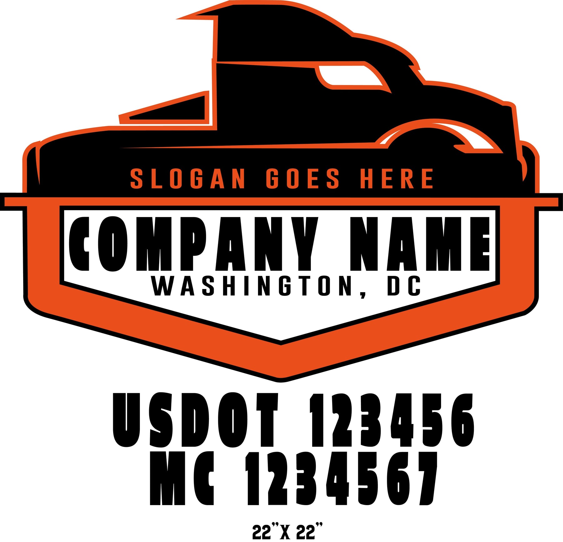 Transportation Company Name Truck Decal, (Set of 2) – USDOT Decals