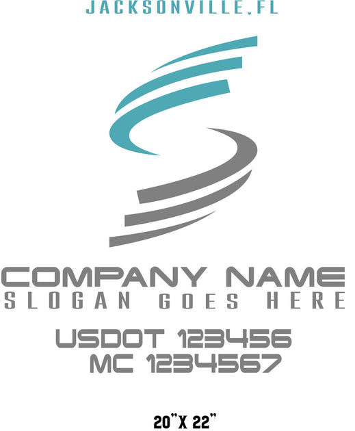 Logistics Company Name Truck Decal, (Set of 2) – USDOT Decals