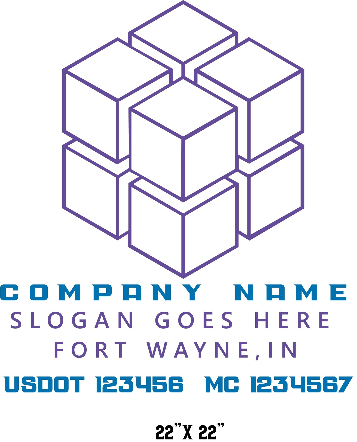 Logistics Company Name Truck Decal, (Set of 2) – USDOT Decals