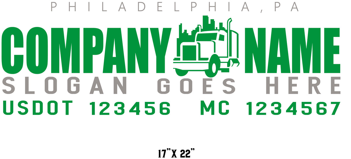 Transportation Company Name Truck Decal, (Set of 2) – USDOT Decals