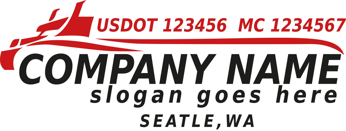 Transportation Company Name Truck Decal, (Set of 2) – USDOT Decals