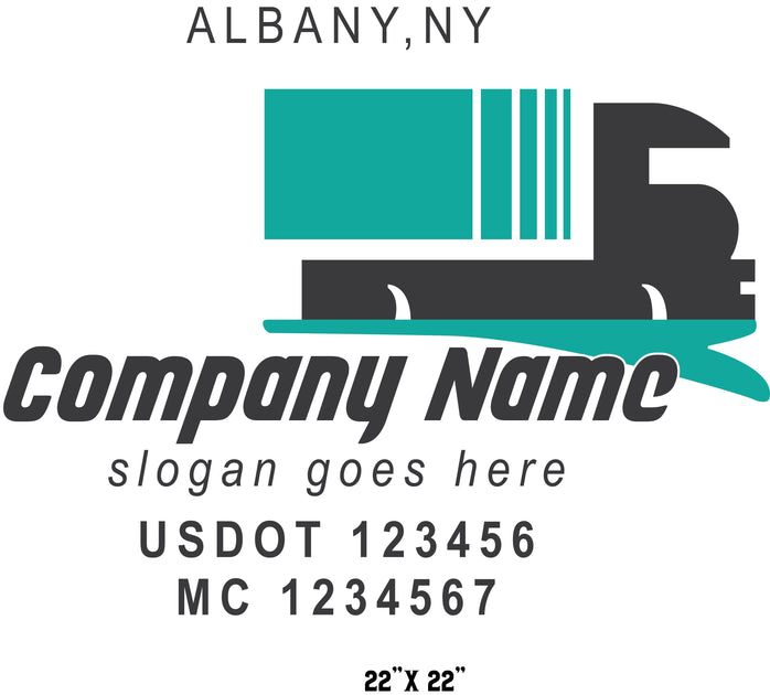 Transportation Company Name Truck Decal, (Set of 2) – USDOT Decals
