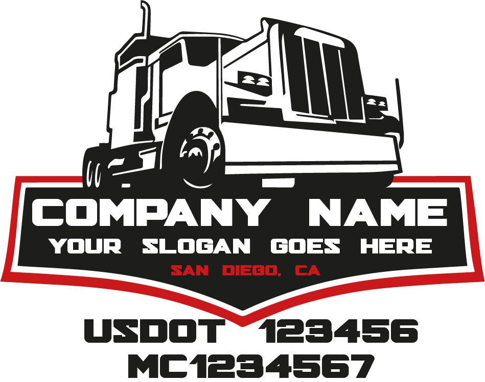 Transportation Company Name Truck Decal, (Set of 2) – USDOT Decals