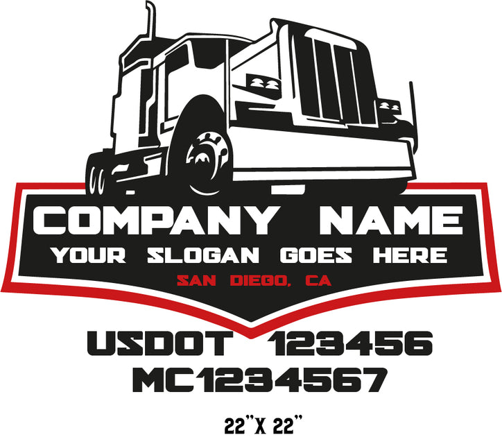 Transportation Company Name Truck Decal, (Set of 2) – USDOT Decals