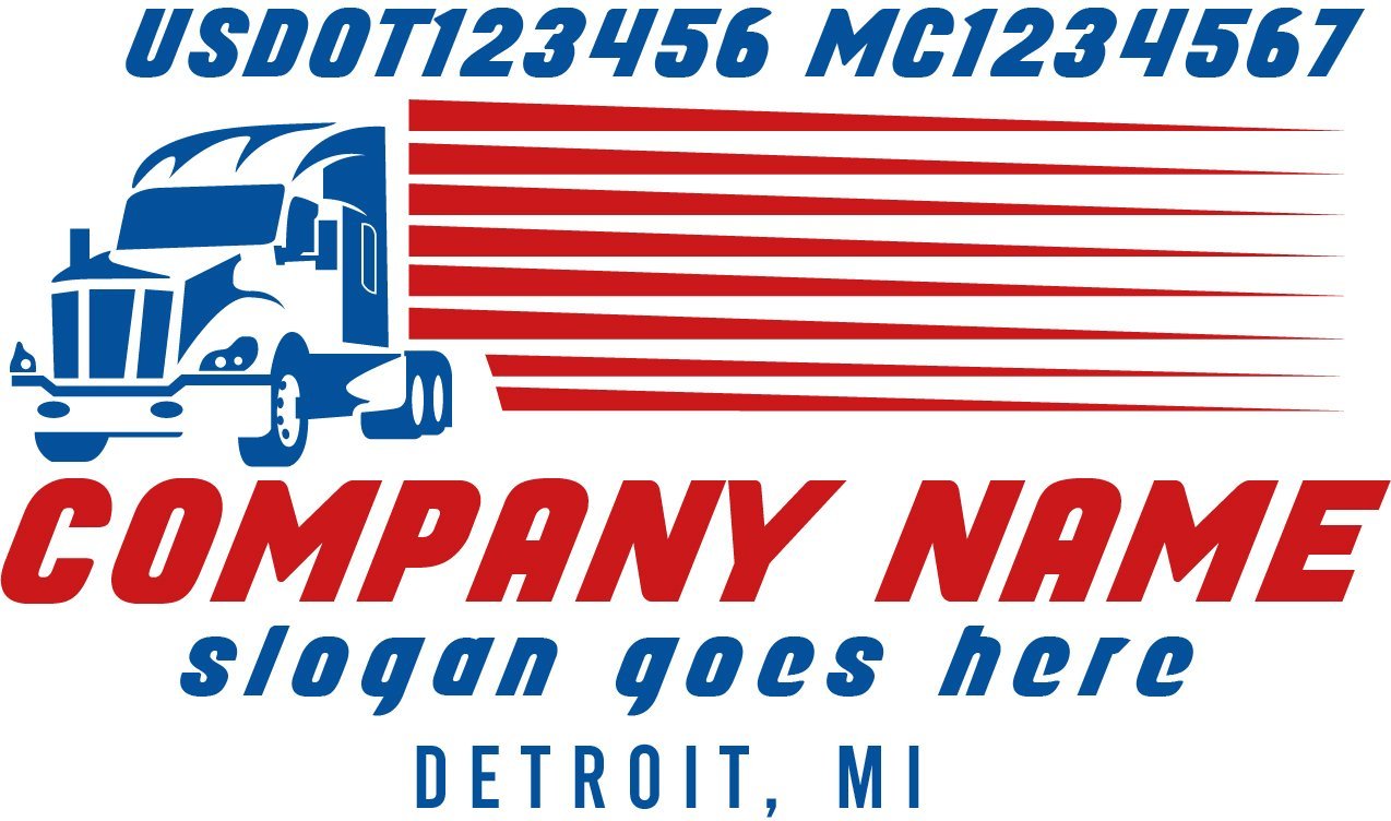 Transportation Company Name Truck Decal, (Set of 2) – USDOT Decals