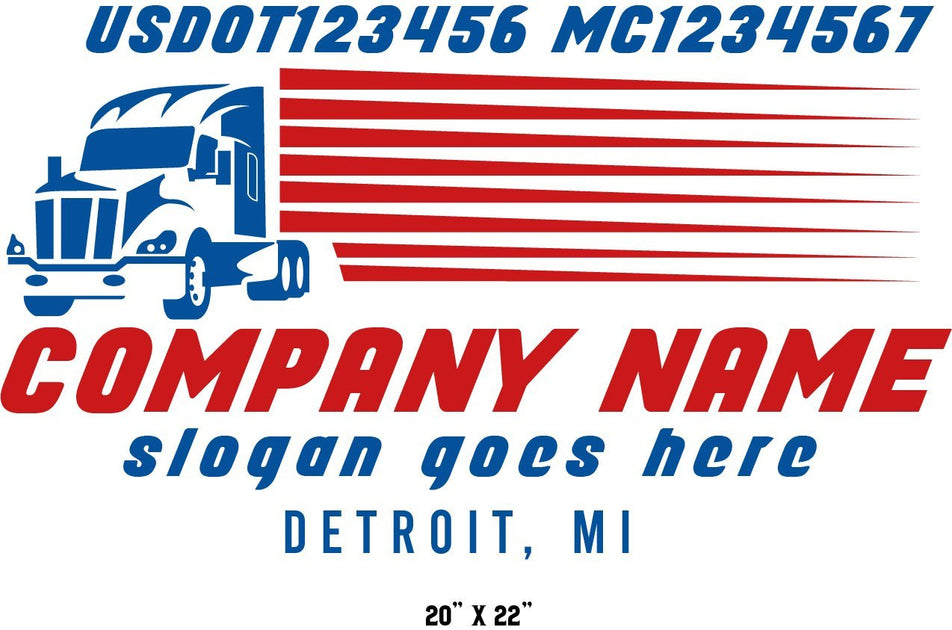Transportation Company Name Truck Decal, (Set of 2) – USDOT Decals