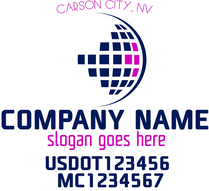 Logistics Company Name Truck Decal, (Set of 2) – USDOT Decals