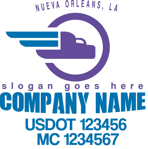 Transportation Company Name Truck Decal, (Set of 2) – USDOT Decals