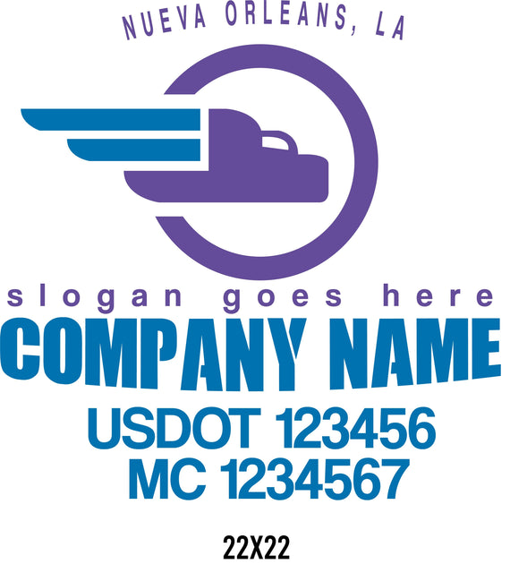 Transportation Company Name Truck Decal, (Set of 2) – USDOT Decals