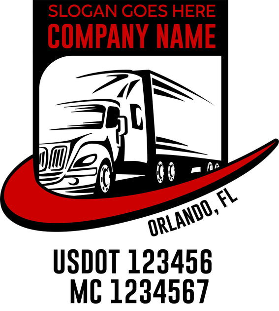 Transportation Company Name Truck Decal, (Set of 2) – USDOT Decals