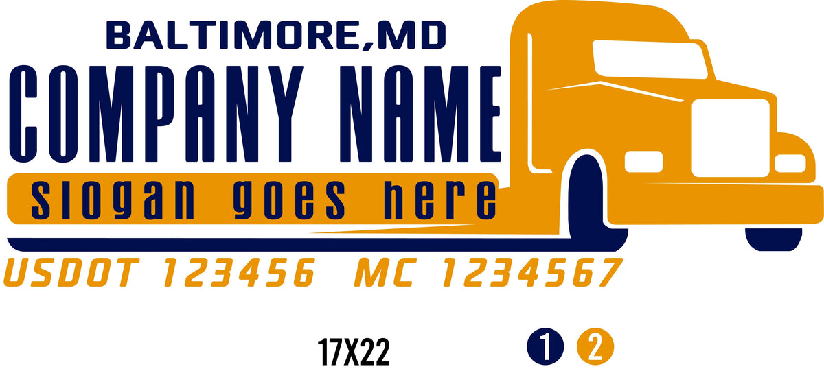 Transportation Company Name Truck Decal, (Set of 2) – USDOT Decals